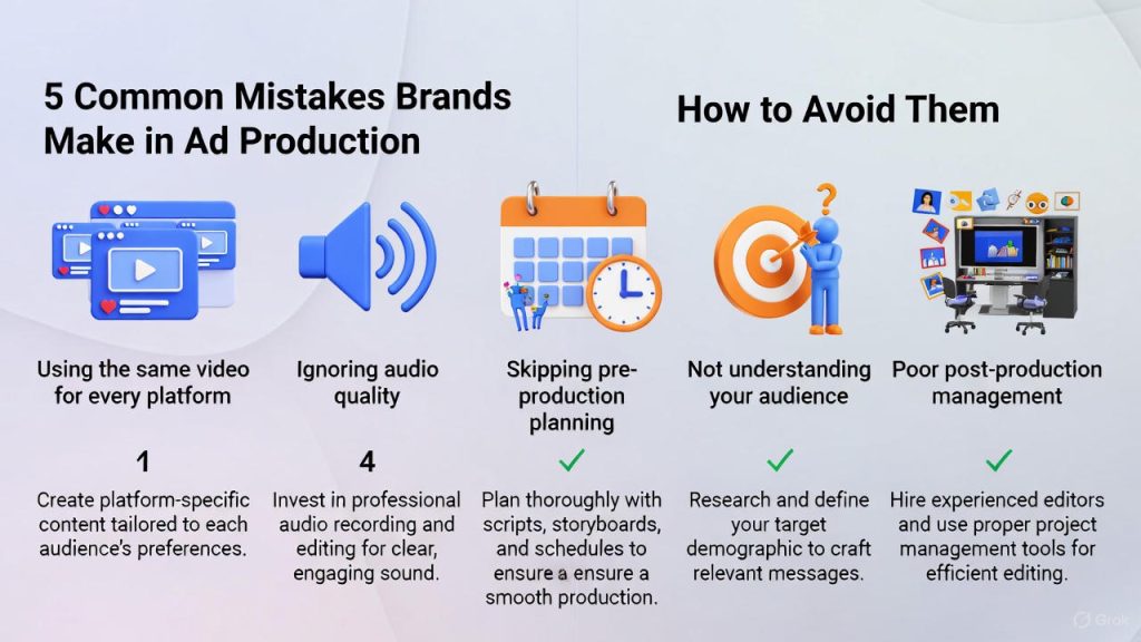5 Common Mistakes Brands Make During Ad Production & How to Avoid It.